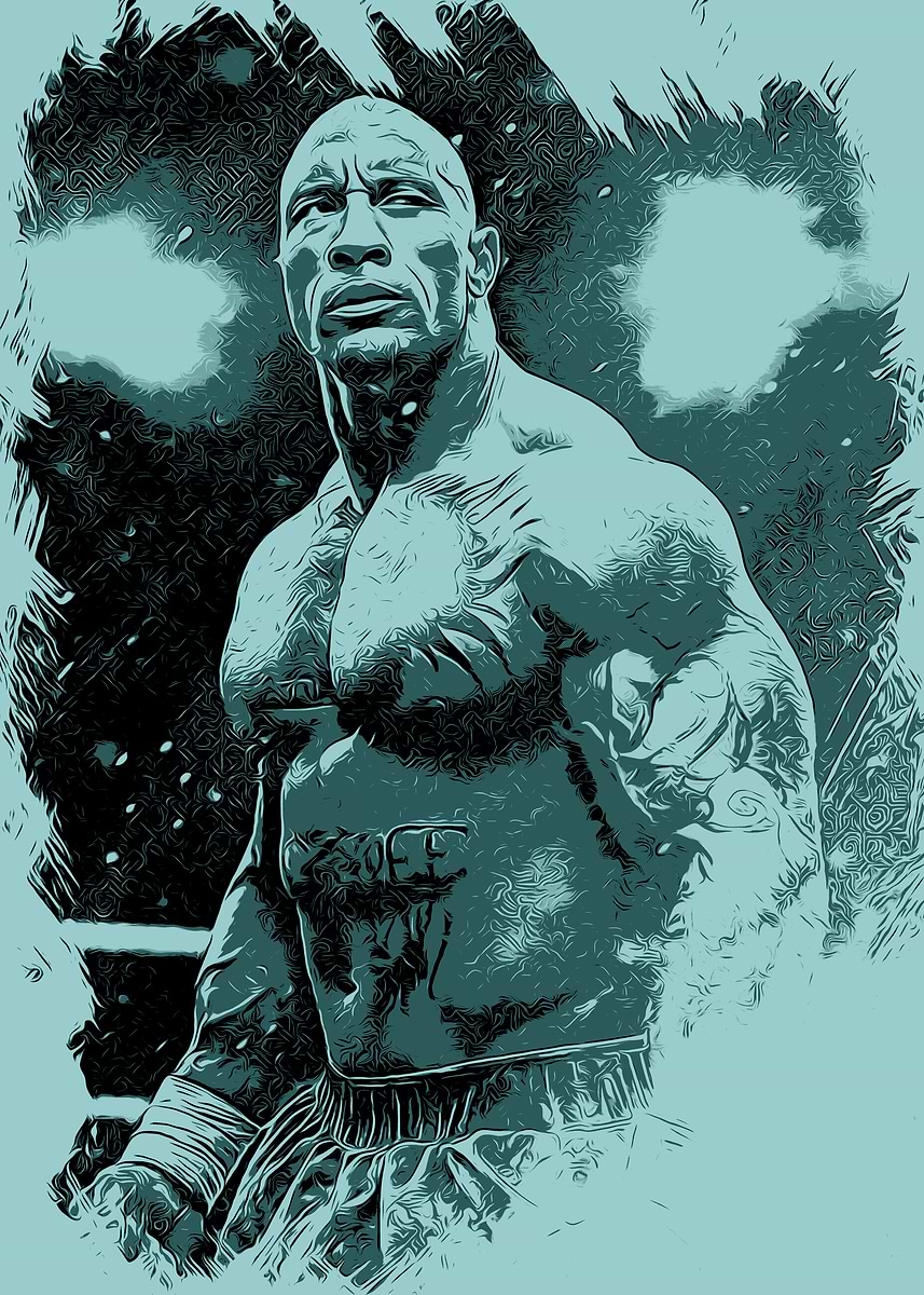 'The Rock Boxing Art' Poster, picture, metal print, paint by KAL LAKAD ...