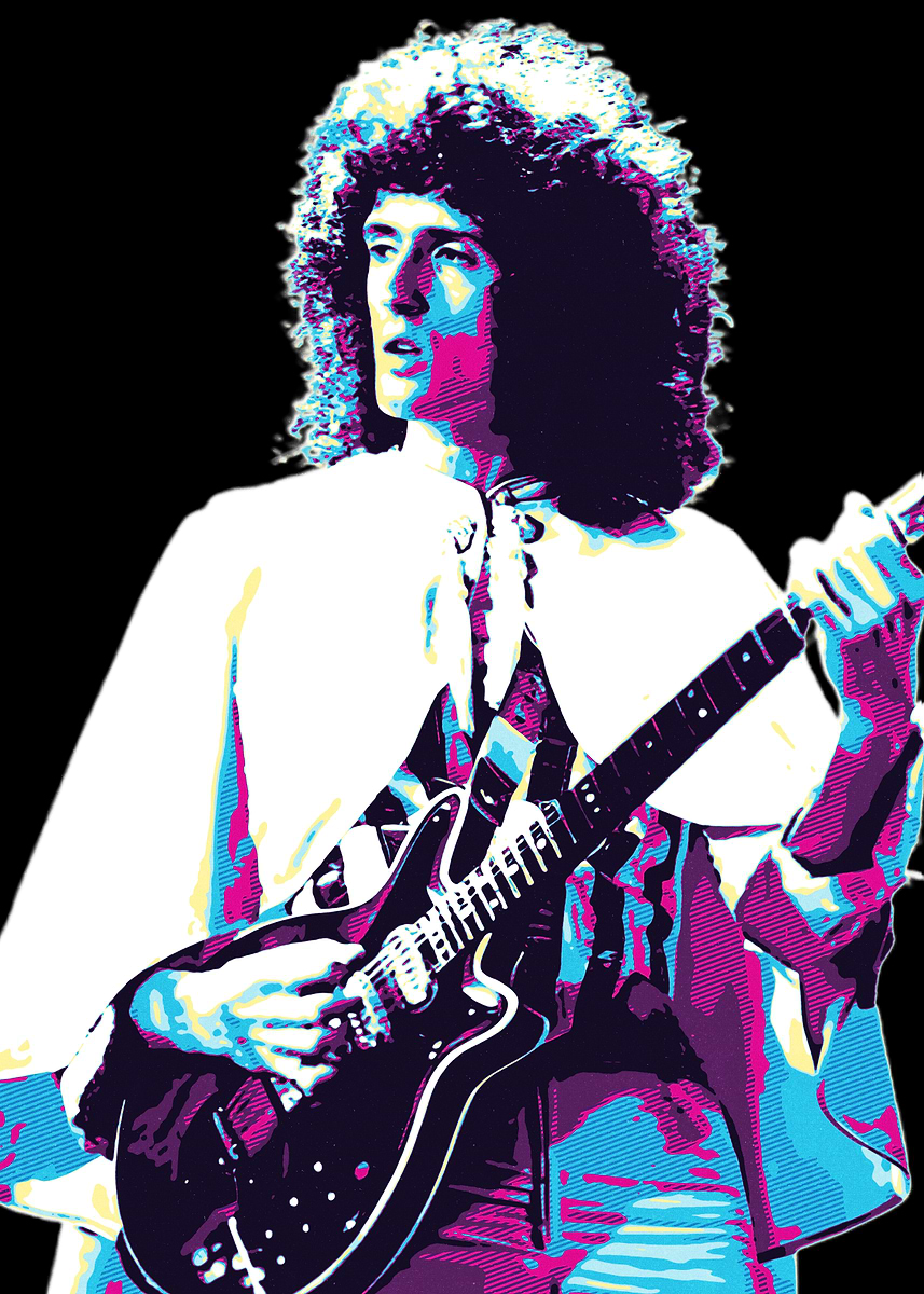 'Brian May' Poster, picture, metal print, paint by Papa Giana | Displate