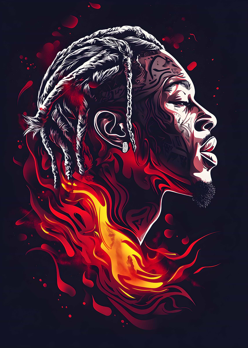 'Lil Durk A rapper legend Lil Durk' Poster, picture, metal print, paint ...