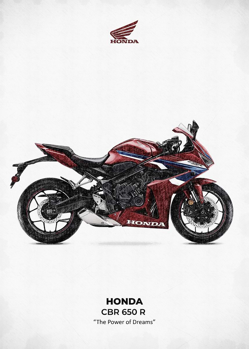 'Honda CBR 650R Motorcycle' Poster, picture, metal print, paint by Best ...