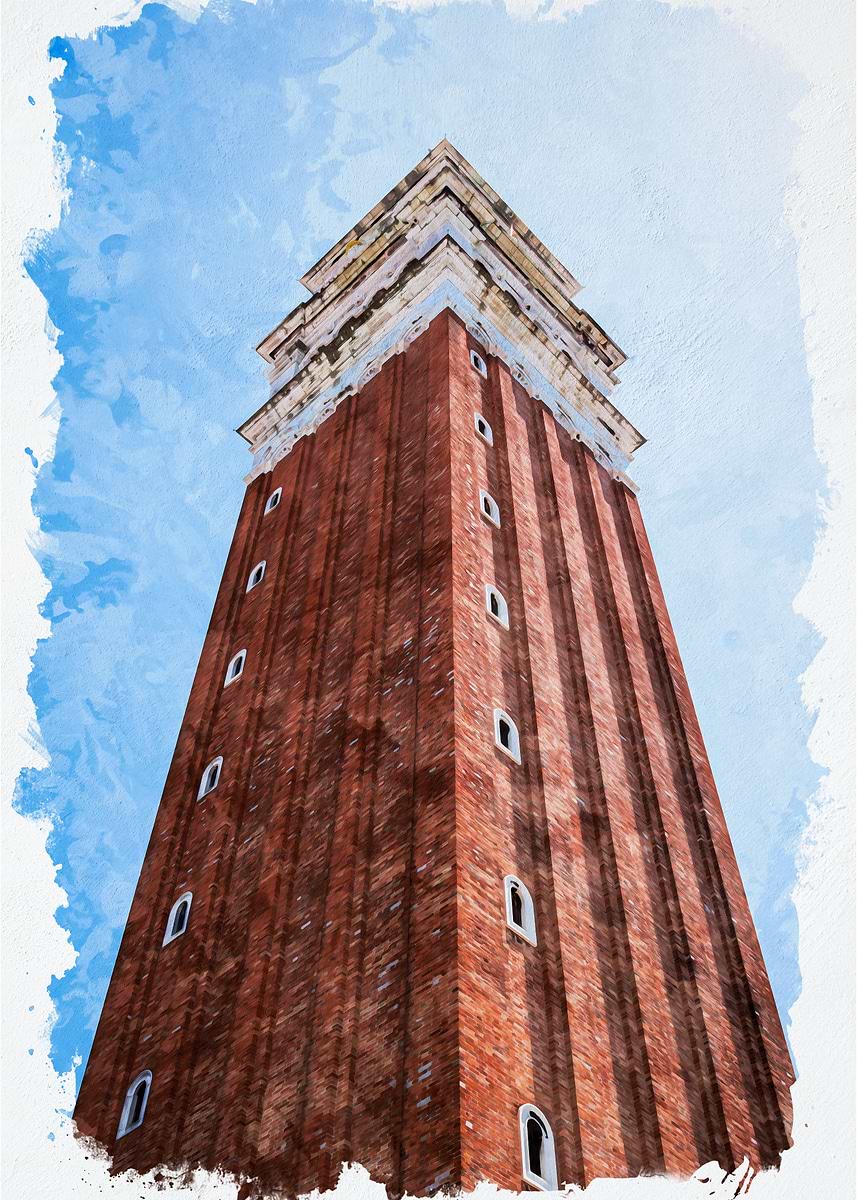 'St. Mark's Campanile Watercolor' Poster, picture, metal print, paint ...