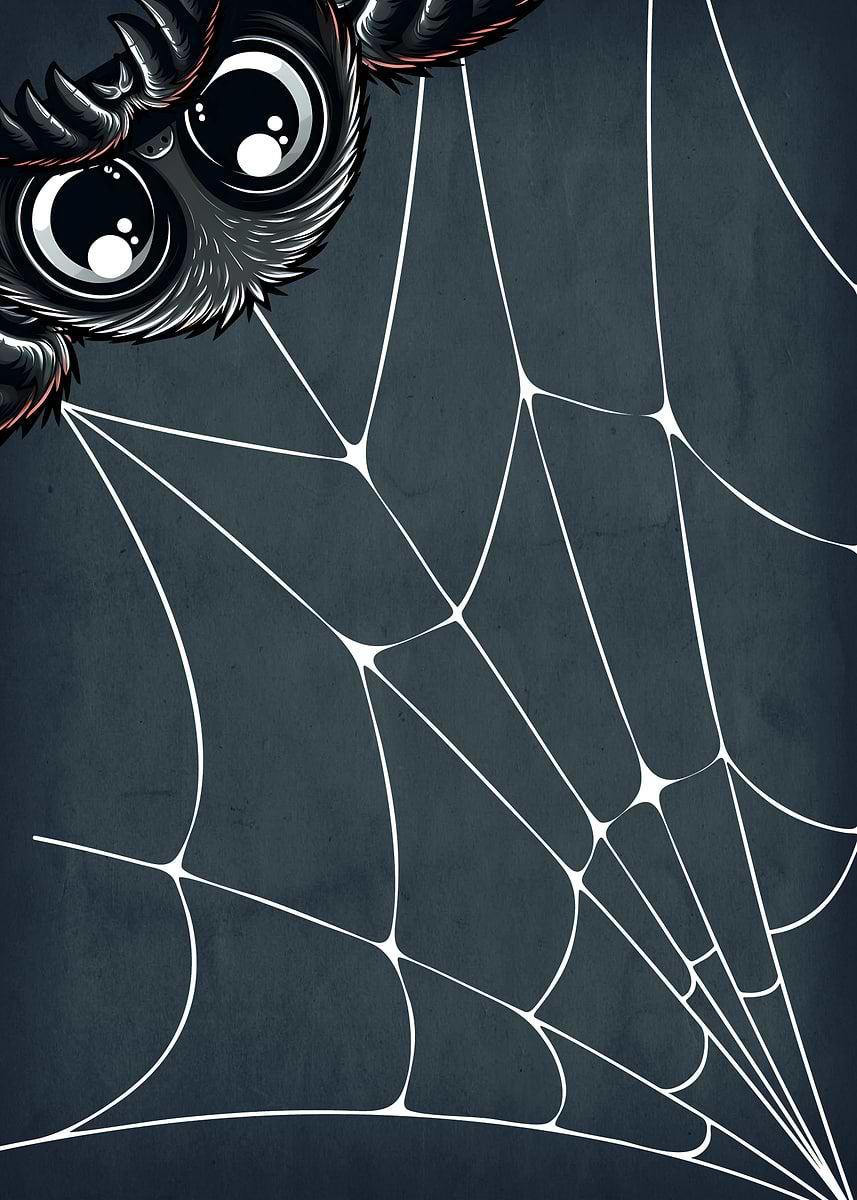 'Cute Spider Web' Poster, picture, metal print, paint by Diz Plate ...
