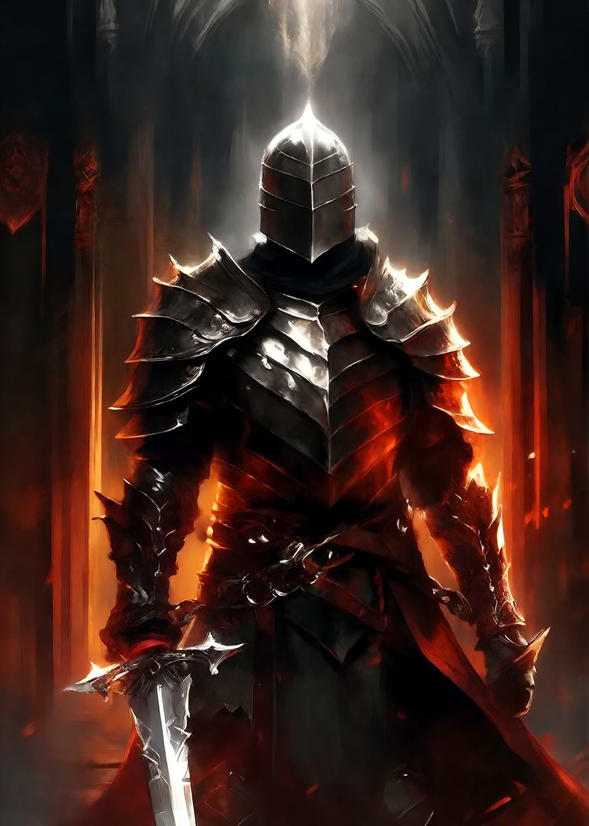 'Dark Knight in Armor' Poster, picture, metal print, paint by Lukasz ...