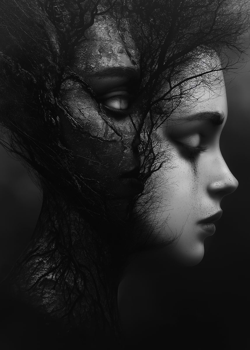 'Woman Transformed into Tree' Poster, picture, metal print, paint by ...