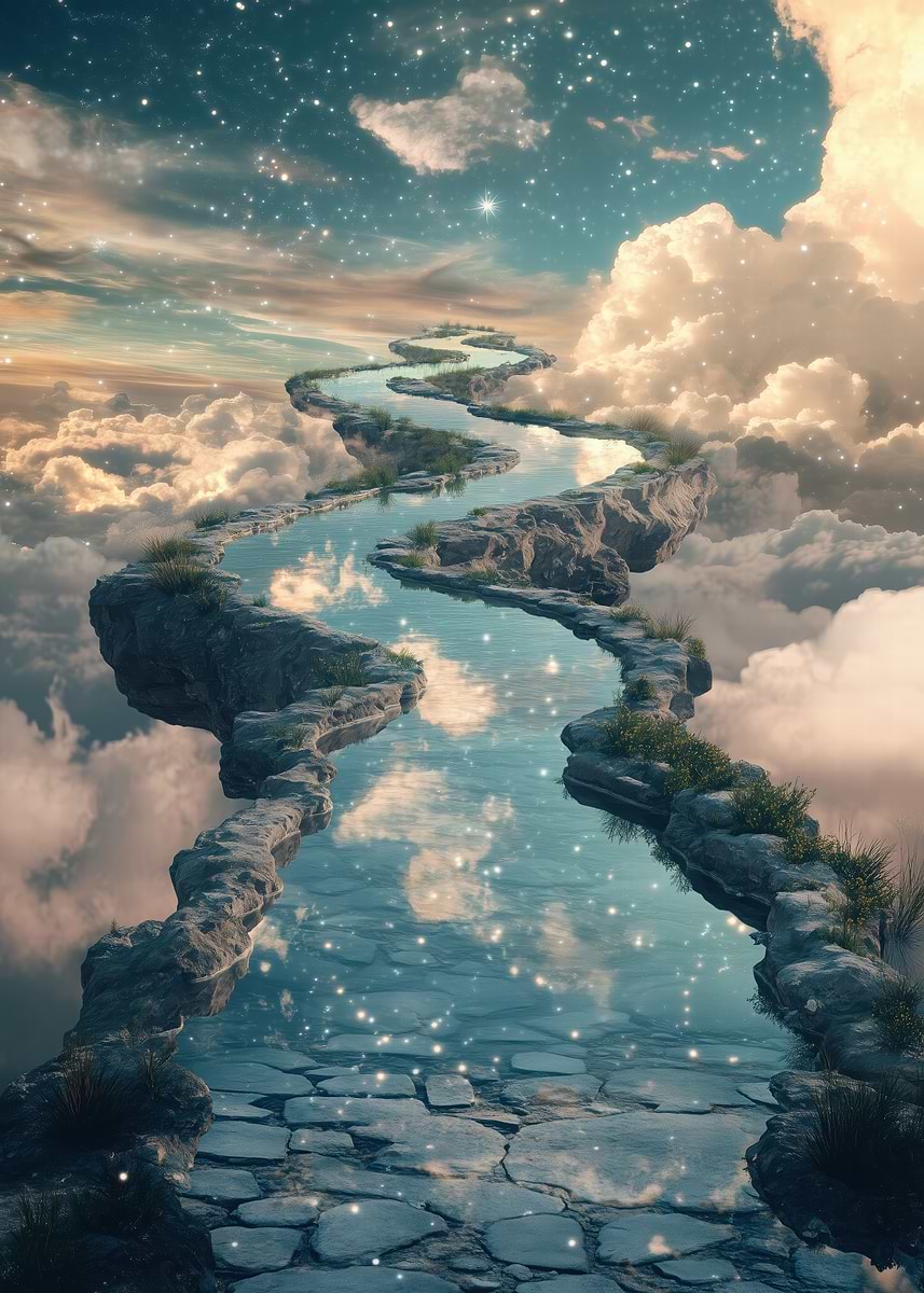 'Celestial River Path' Poster, picture, metal print, paint by Rawbin ...