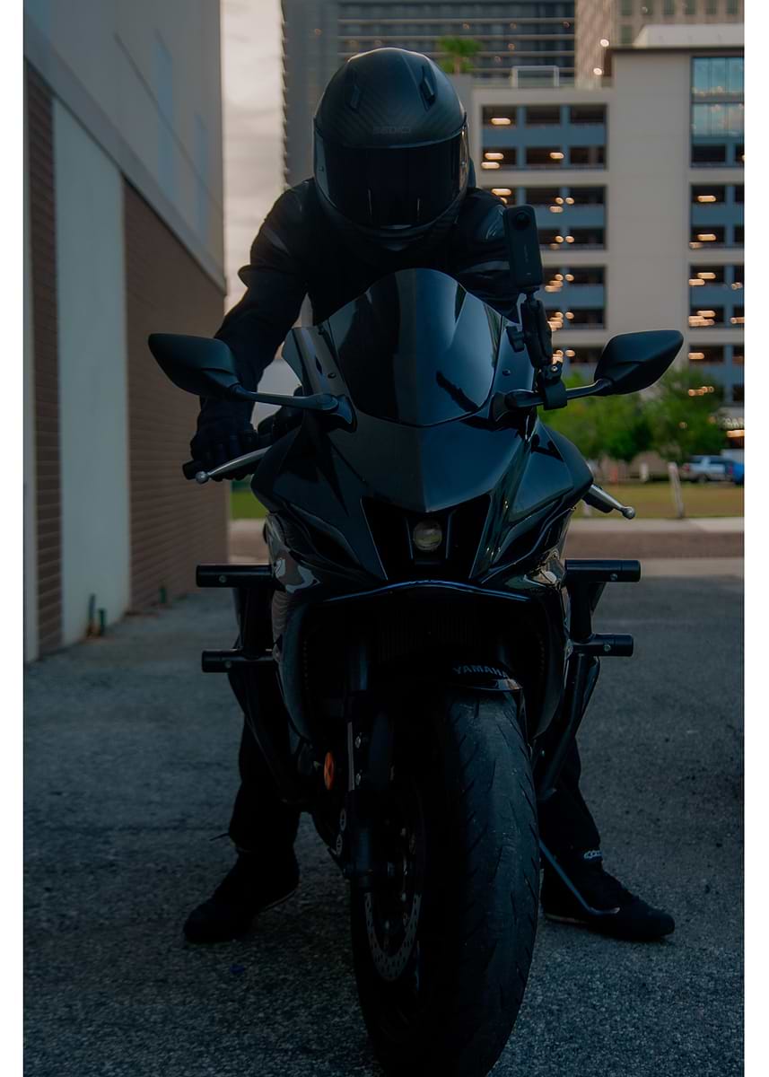 'Black Motorcycle Rider' Poster, picture, metal print, paint by ...