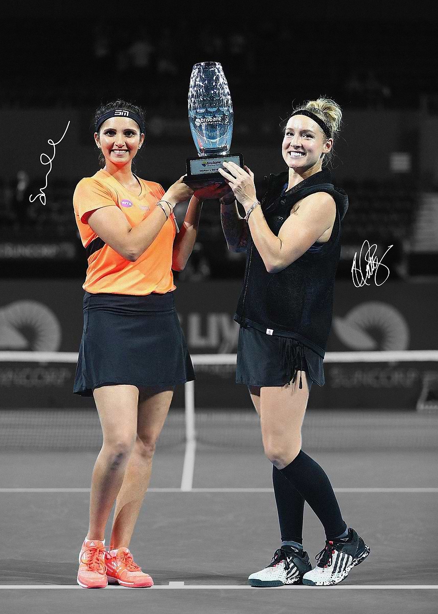 'Sania Mirza and Bethanie Mattek' Poster, picture, metal print, paint ...