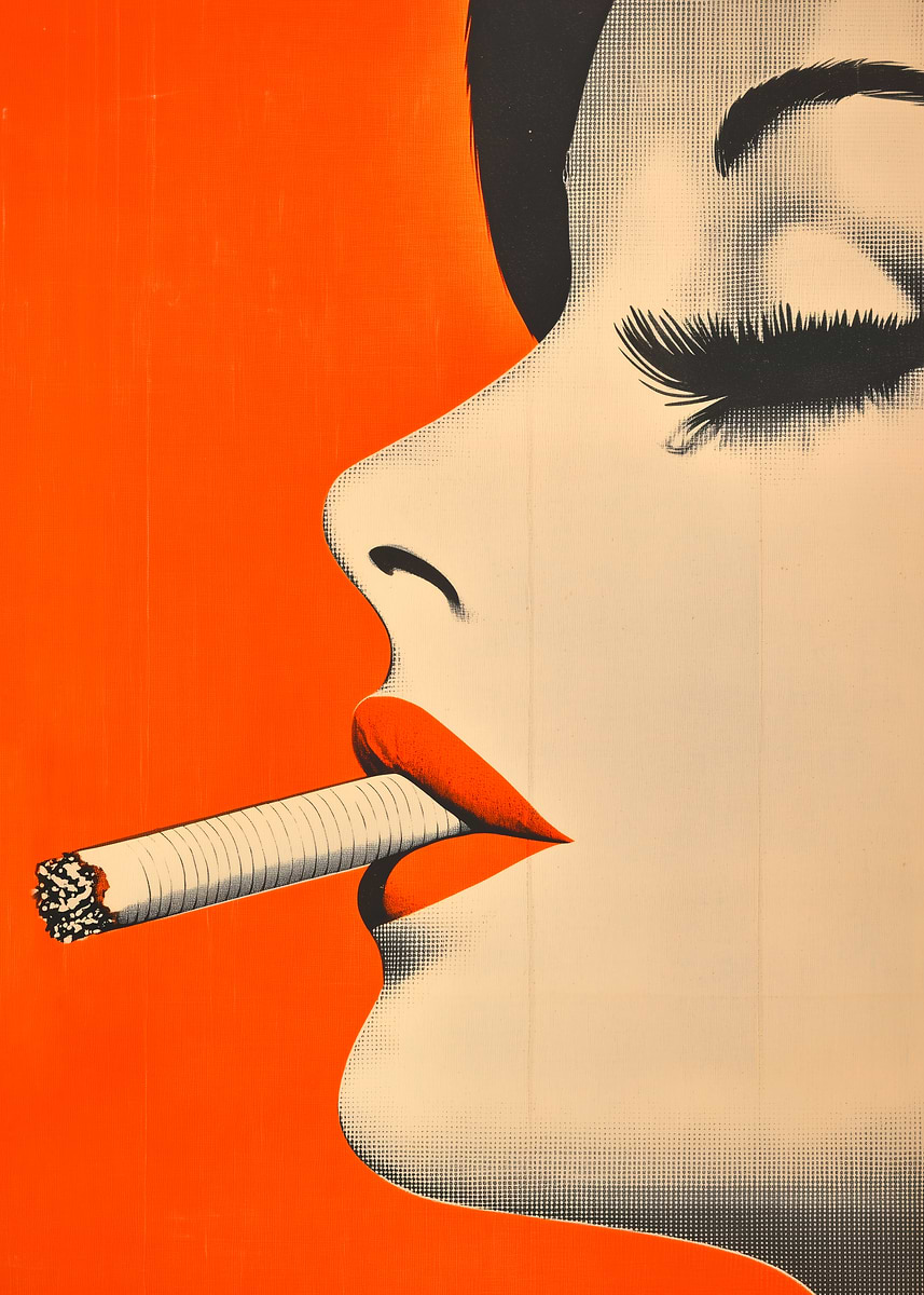 'Woman Smoking Cigarette' Poster, picture, metal print, paint by Leoni ...