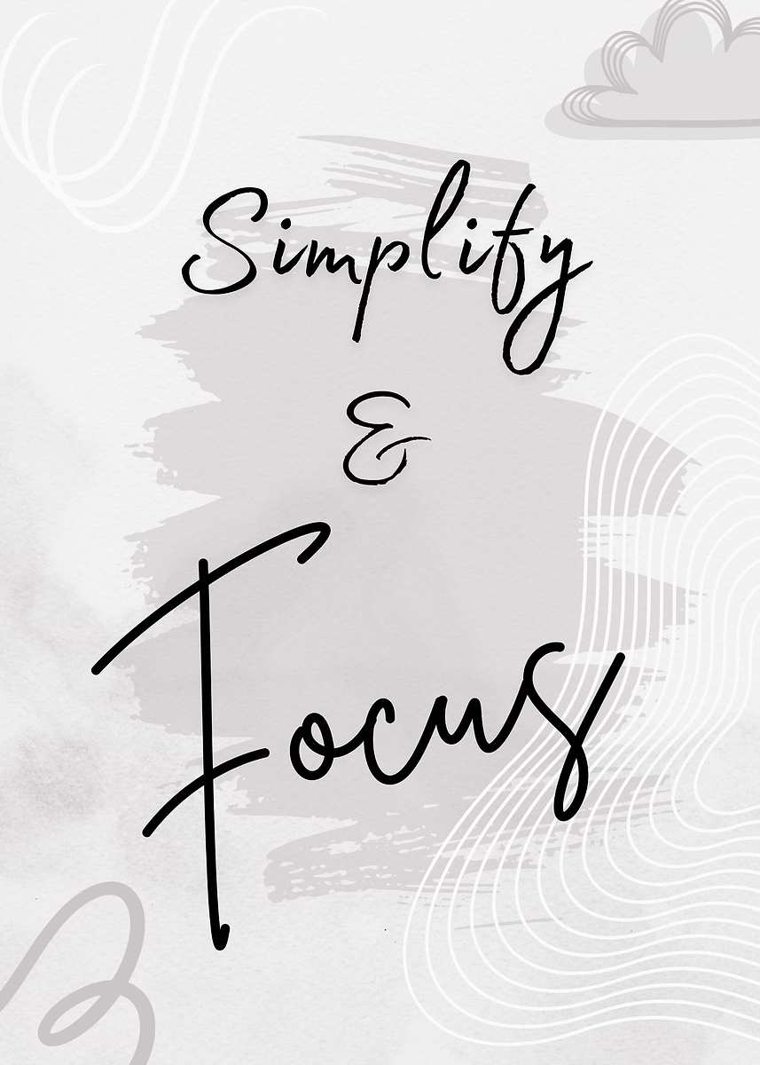 'Simplify & Focus Quote' Poster, picture, metal print, paint by ANDRE ...