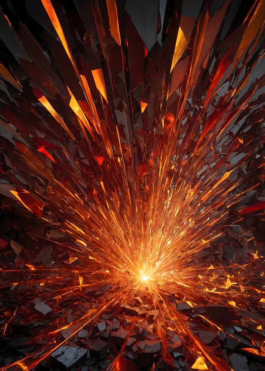 'Abstract Explosion' Poster, picture, metal print, paint by Morten ...