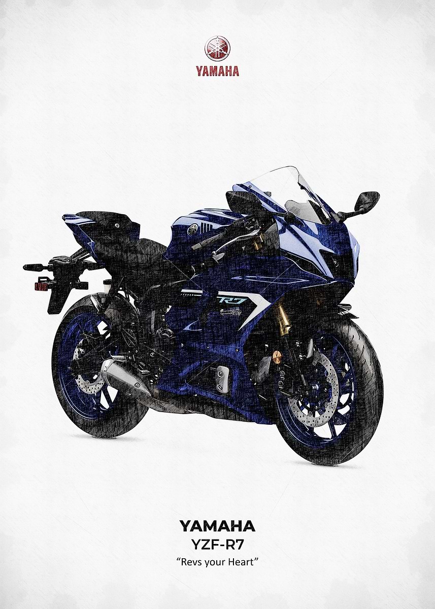 'Yamaha YZF-R7 Motorcycle' Poster, picture, metal print, paint by Best ...