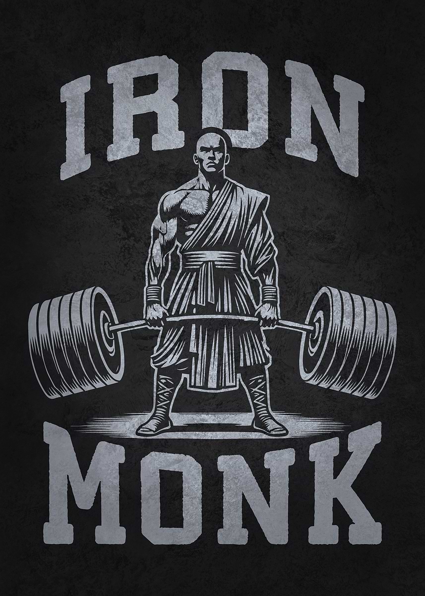 'Iron Monk Weightlifting' Poster, picture, metal print, paint by Susumu ...