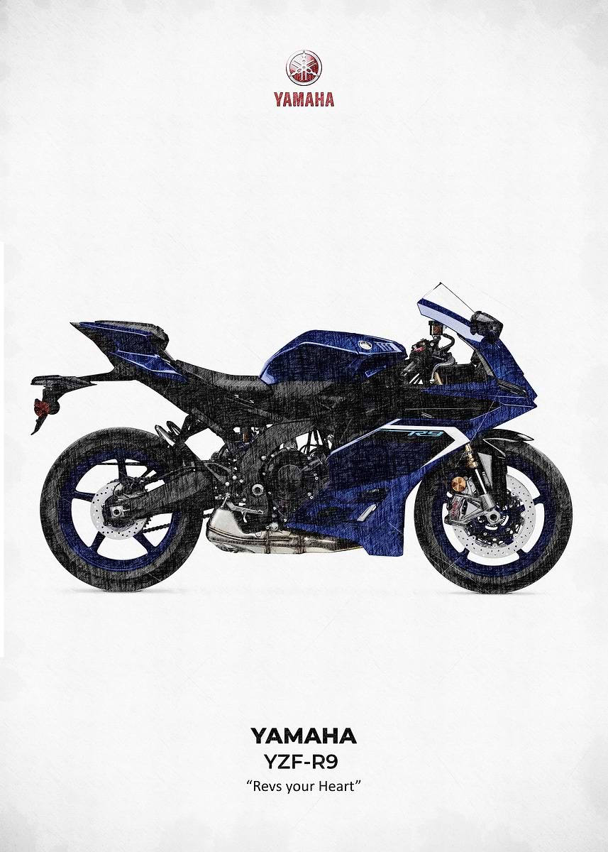 'Yamaha YZF-R9 Motorcycle' Poster, picture, metal print, paint by Best ...