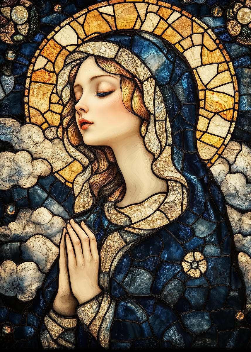 'Stained Glass Virgin Mary' Poster, picture, metal print, paint by ...