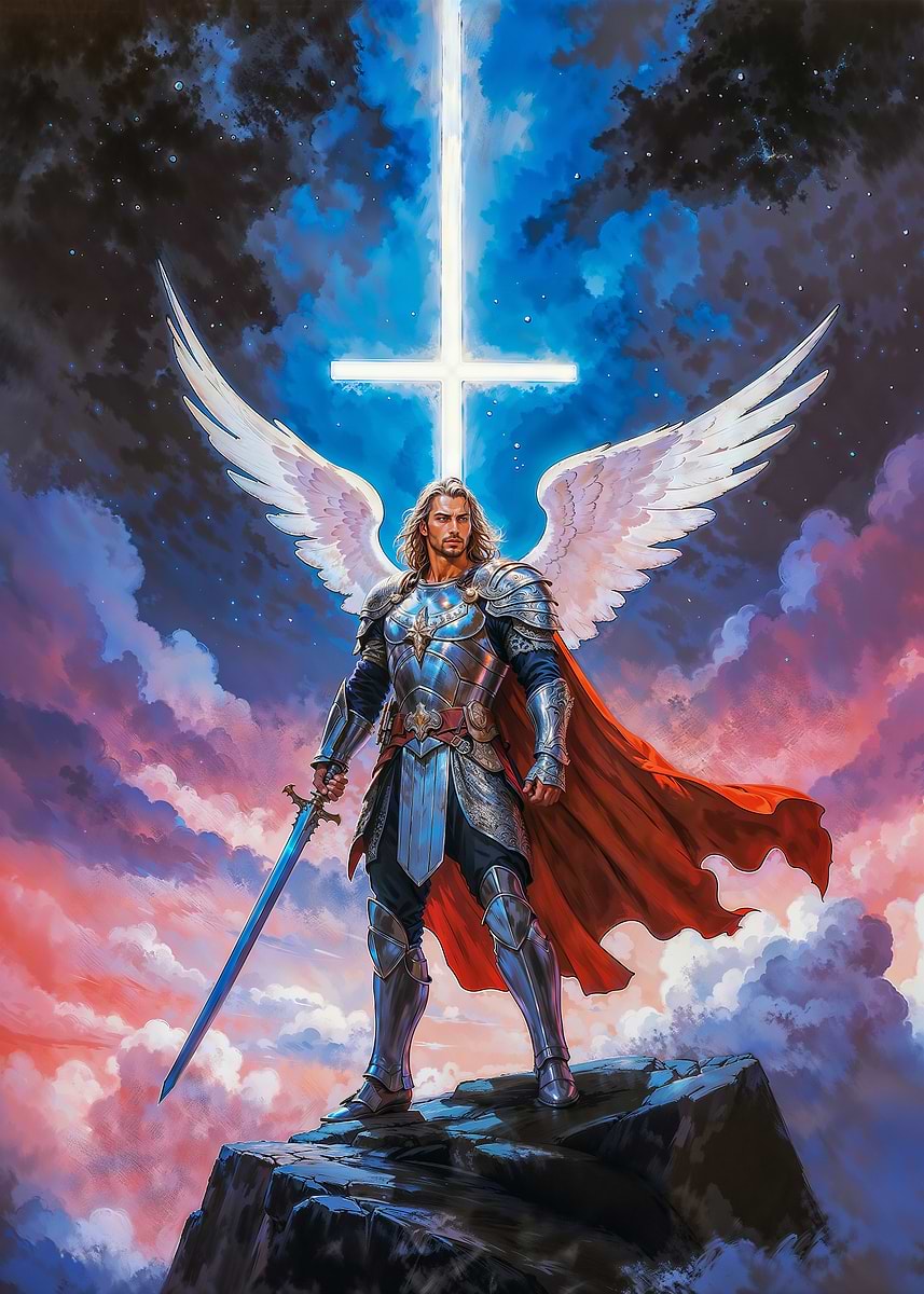 'Angelic Warrior Archangel Michael' Poster, picture, metal print, paint ...