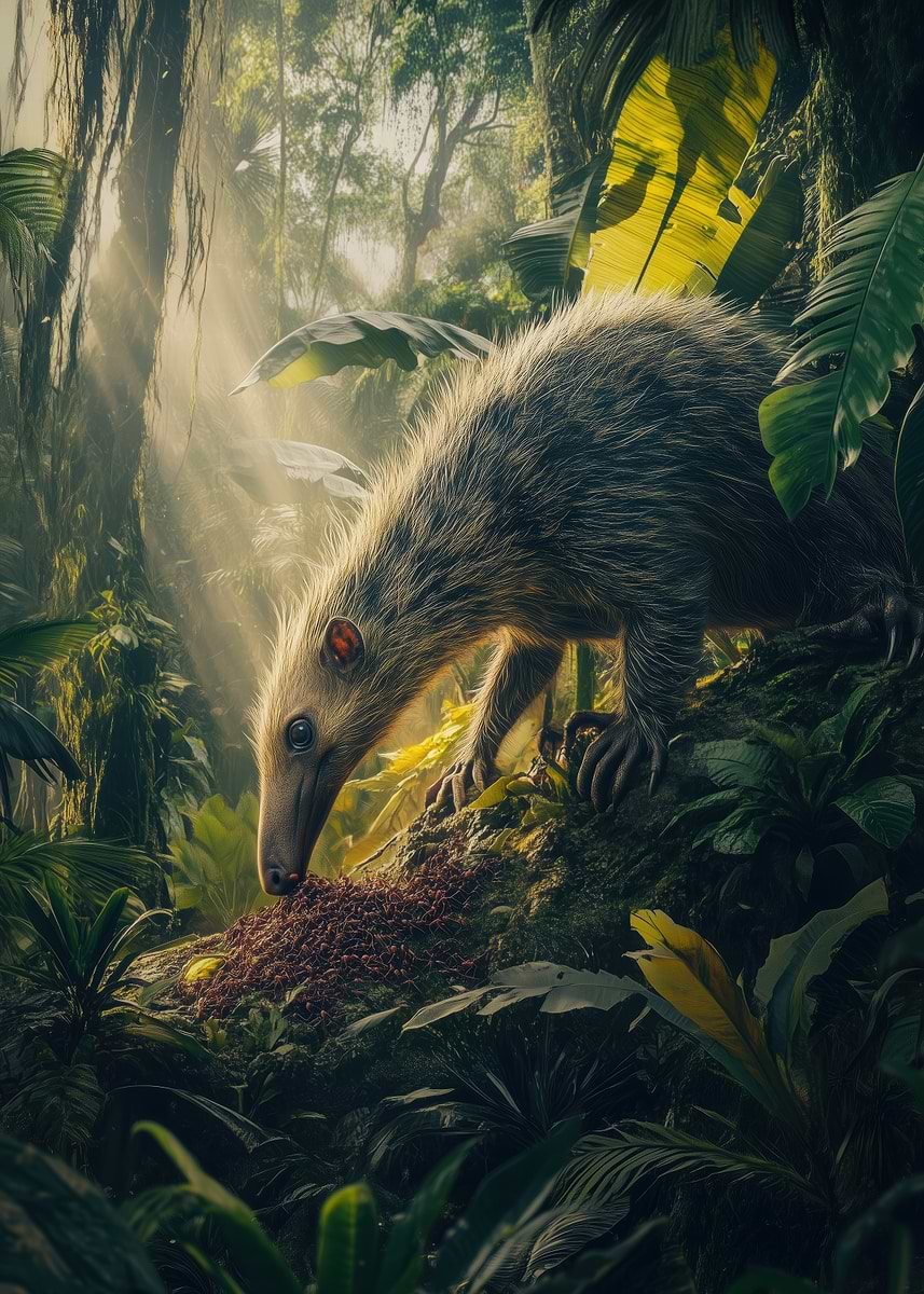'Anteater in Jungle' Poster, picture, metal print, paint by Rawbin ...