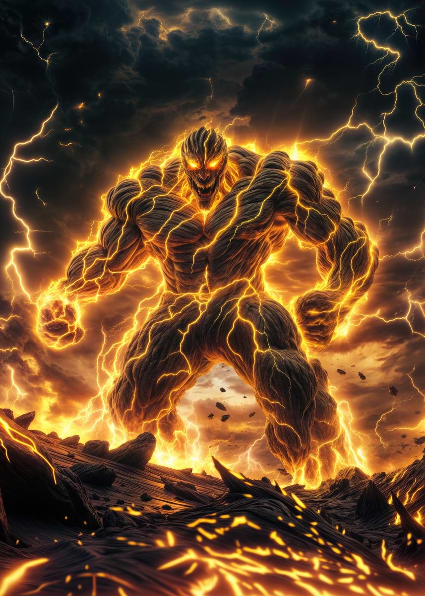 'Electric Beast On Fire' Poster, picture, metal print, paint by Wall ...