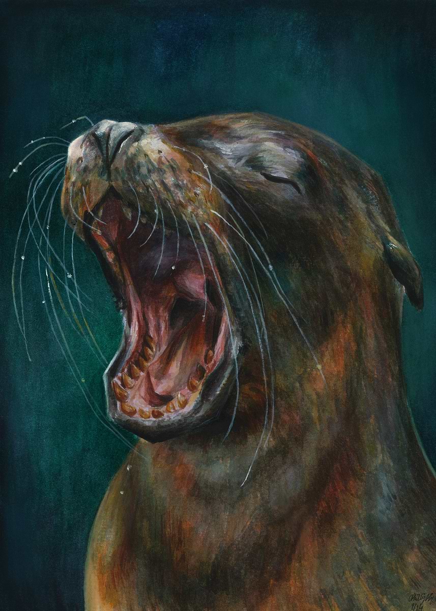 'A Big Yawn' Poster, picture, metal print, paint by CPTart | Displate