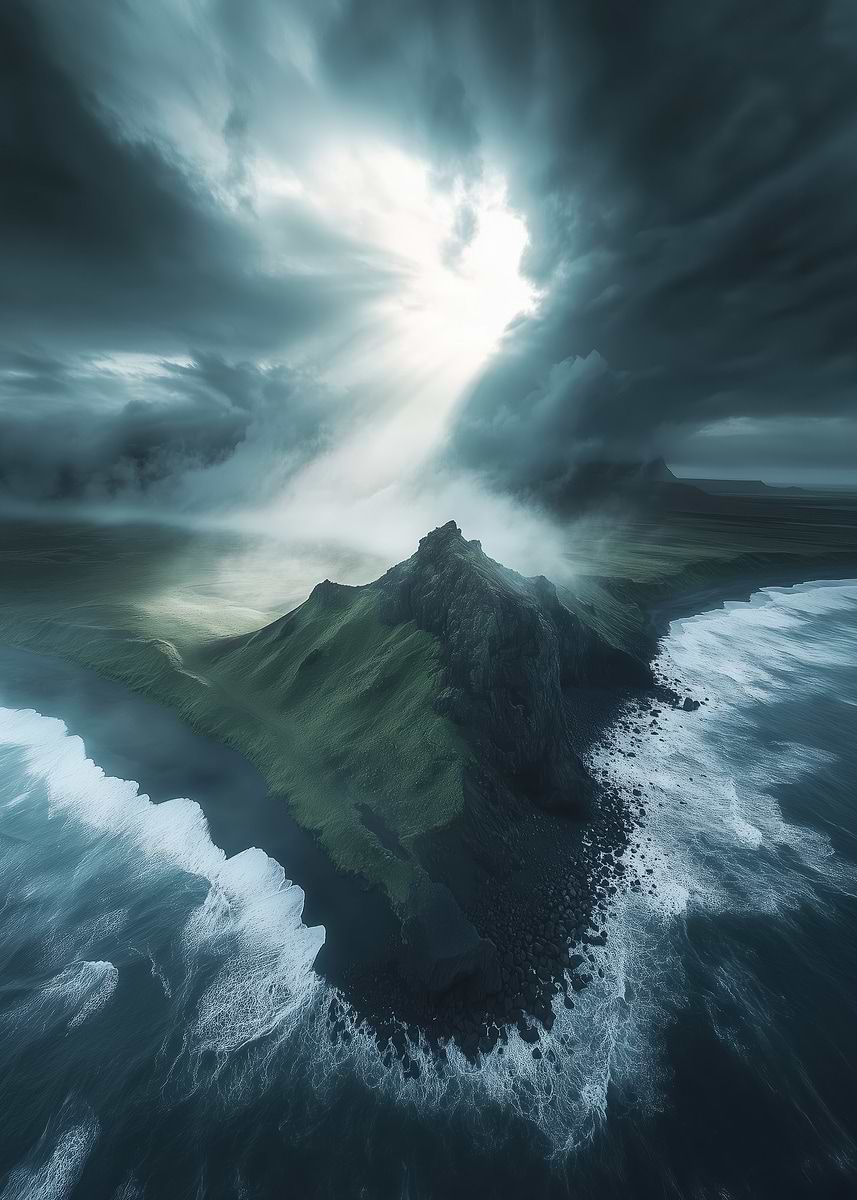 'Iceland Coast Line, Storm' Poster, picture, metal print, paint by Adam ...