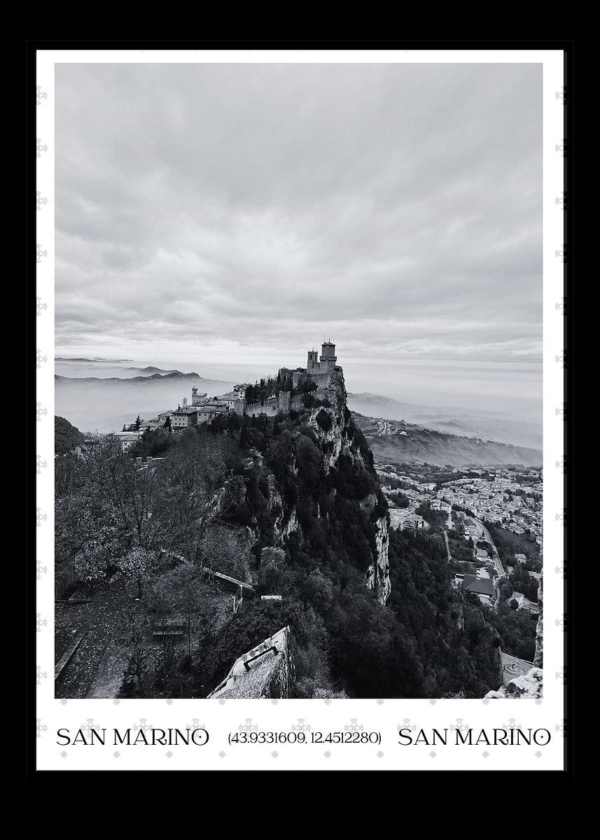 'San Marino Fortress Simplistic Poster' Poster, picture, metal print ...