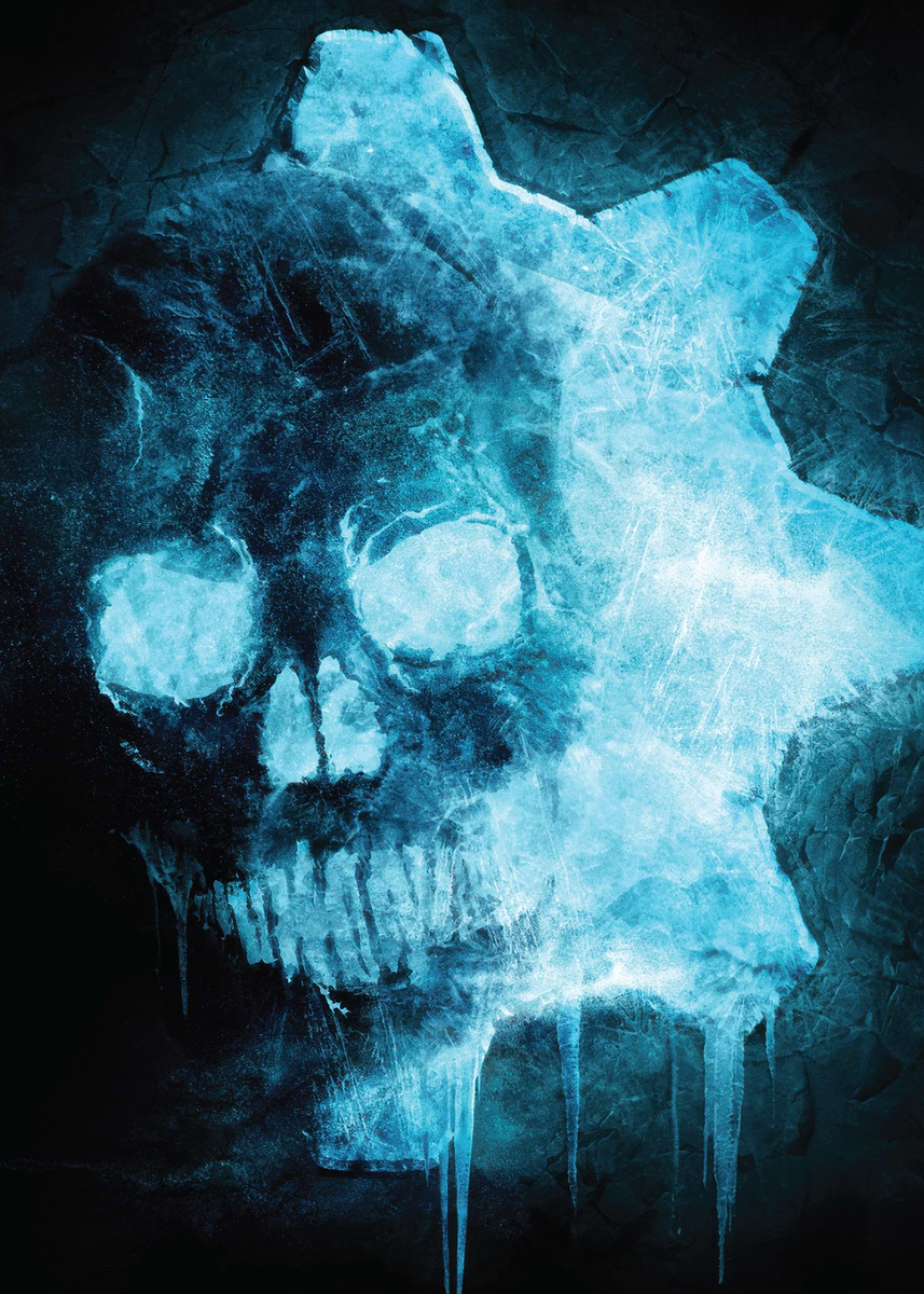 'Frozen Skull logo' Poster, picture, metal print, paint by Taha | Displate