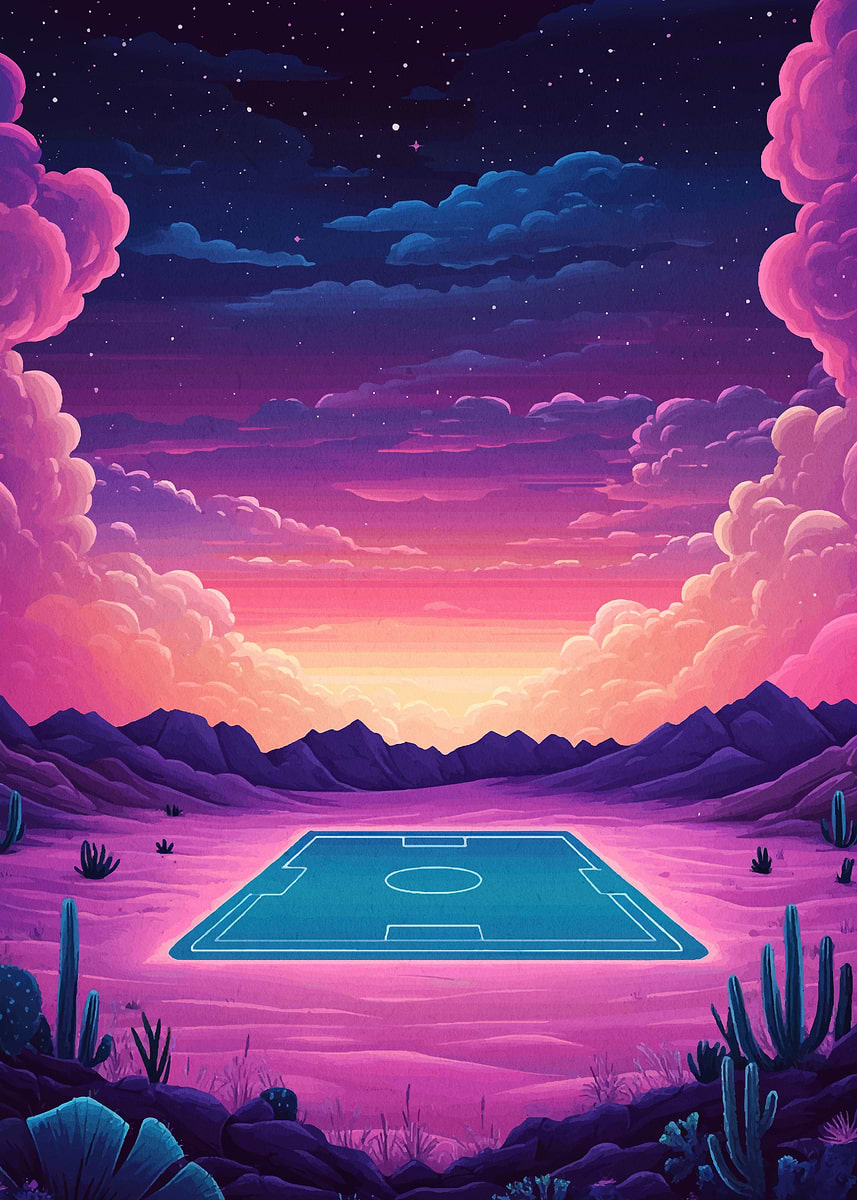 'Futuristic Soccer Field' Poster, picture, metal print, paint by ...