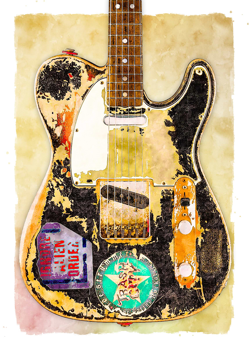 'Fender Telecaster Electric Guitar' Poster, picture, metal print, paint ...
