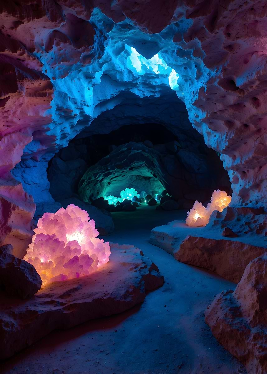 'Glowing Crystal Cave' Poster, picture, metal print, paint by Morten ...