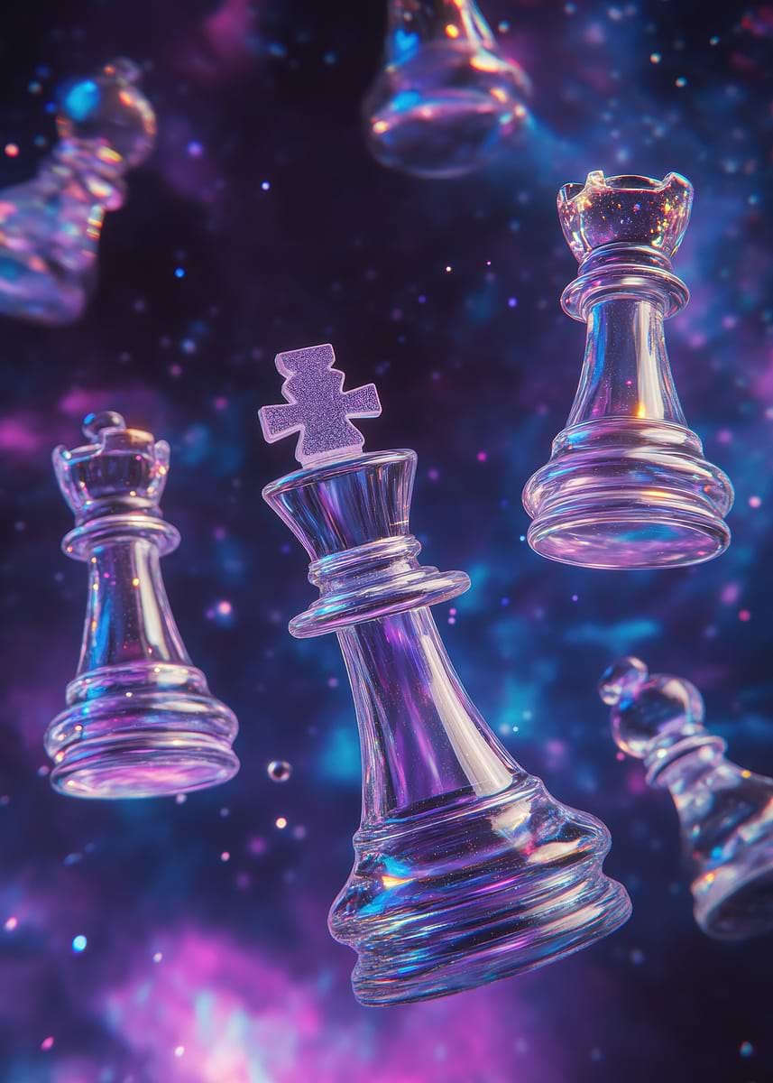 'Glass Chess in Space' Poster, picture, metal print, paint by AlphaZXV ...
