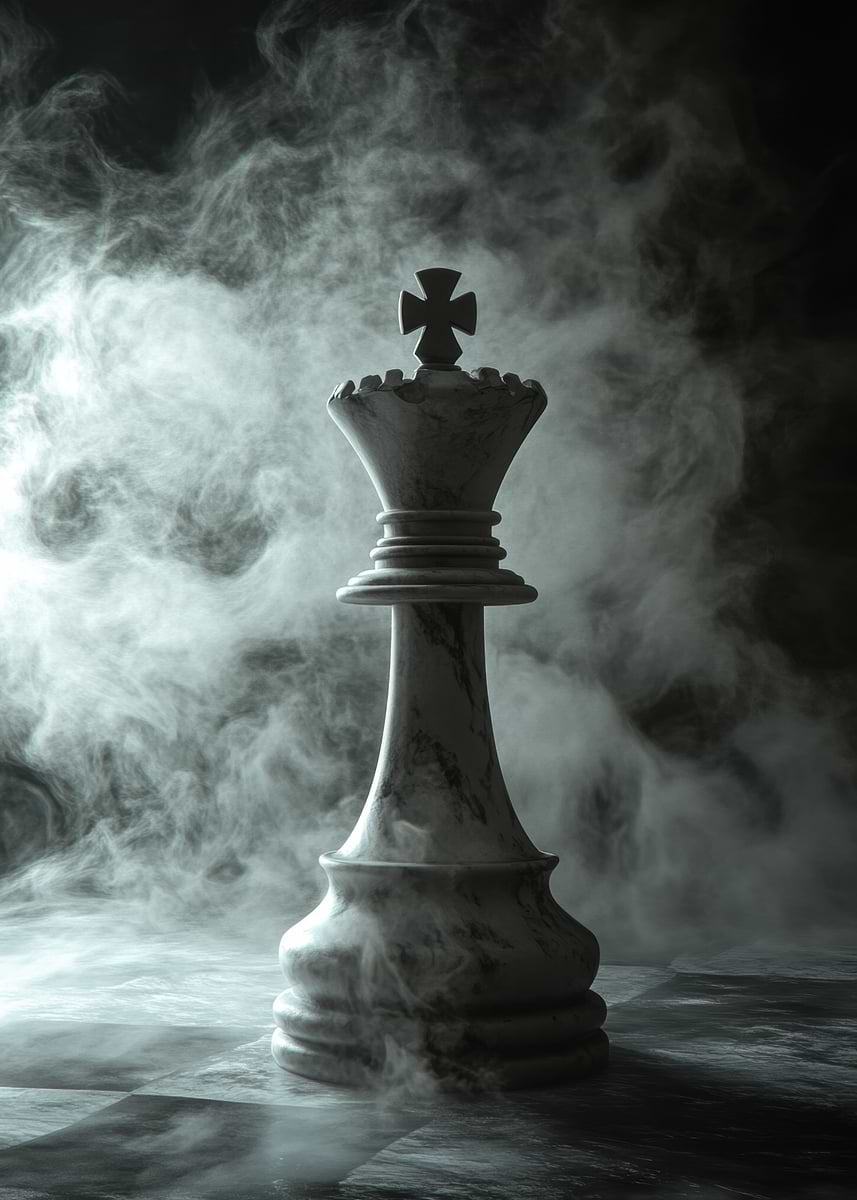 'Chess King in Smoke' Poster, picture, metal print, paint by AlphaZXV ...