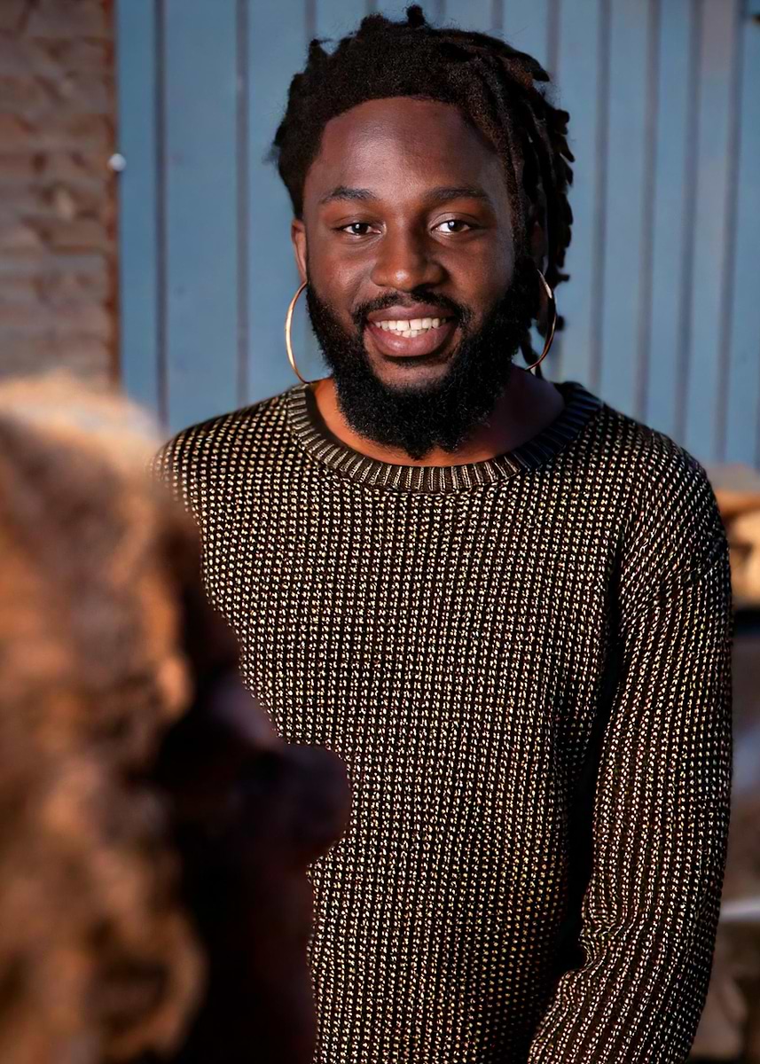 'Smiling Man with Dreadlocks' Poster, picture, metal print, paint by ...