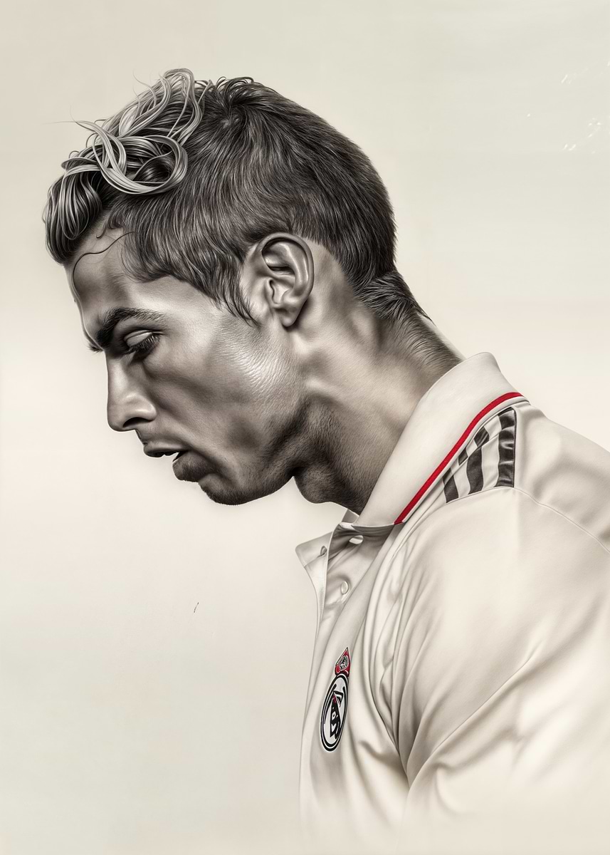 'Cristiano Ronaldo Portrait' Poster, picture, metal print, paint by ...