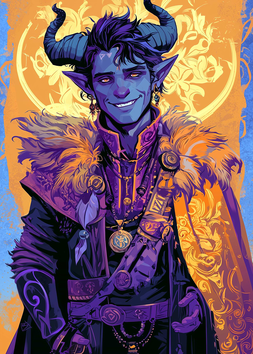 'Tiefling with an Attitude' Poster, picture, metal print, paint by ...