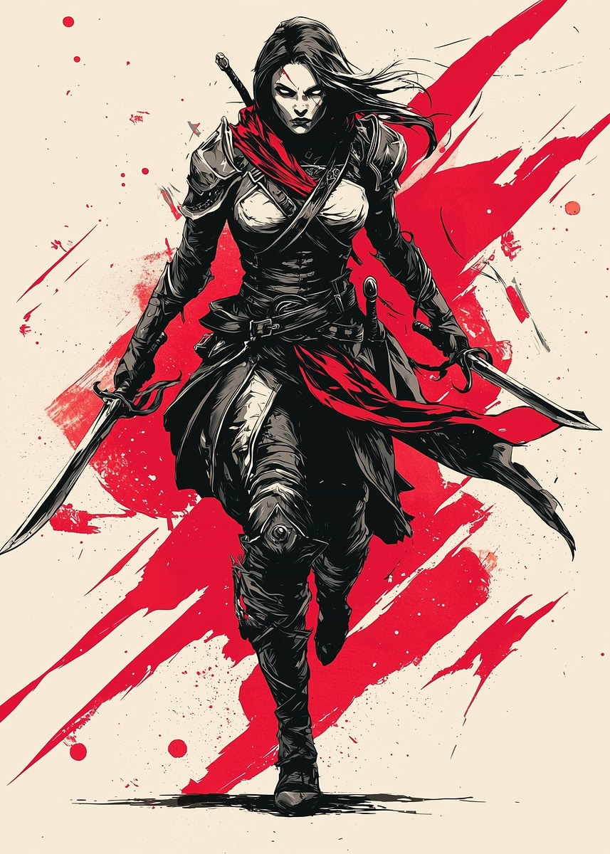 'Rogue Red' Poster, picture, metal print, paint by Brian Midnite | Displate