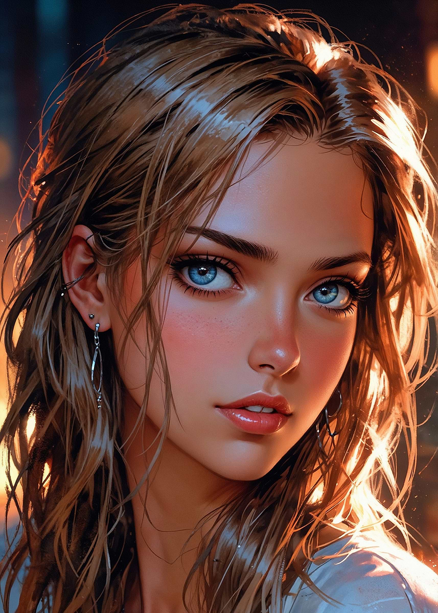 'Anime Girl Portrait - Ruby' Poster, picture, metal print, paint by ...