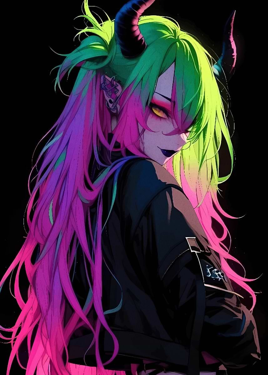 'Neon Demon Girl' Poster, picture, metal print, paint by Laura Harris ...