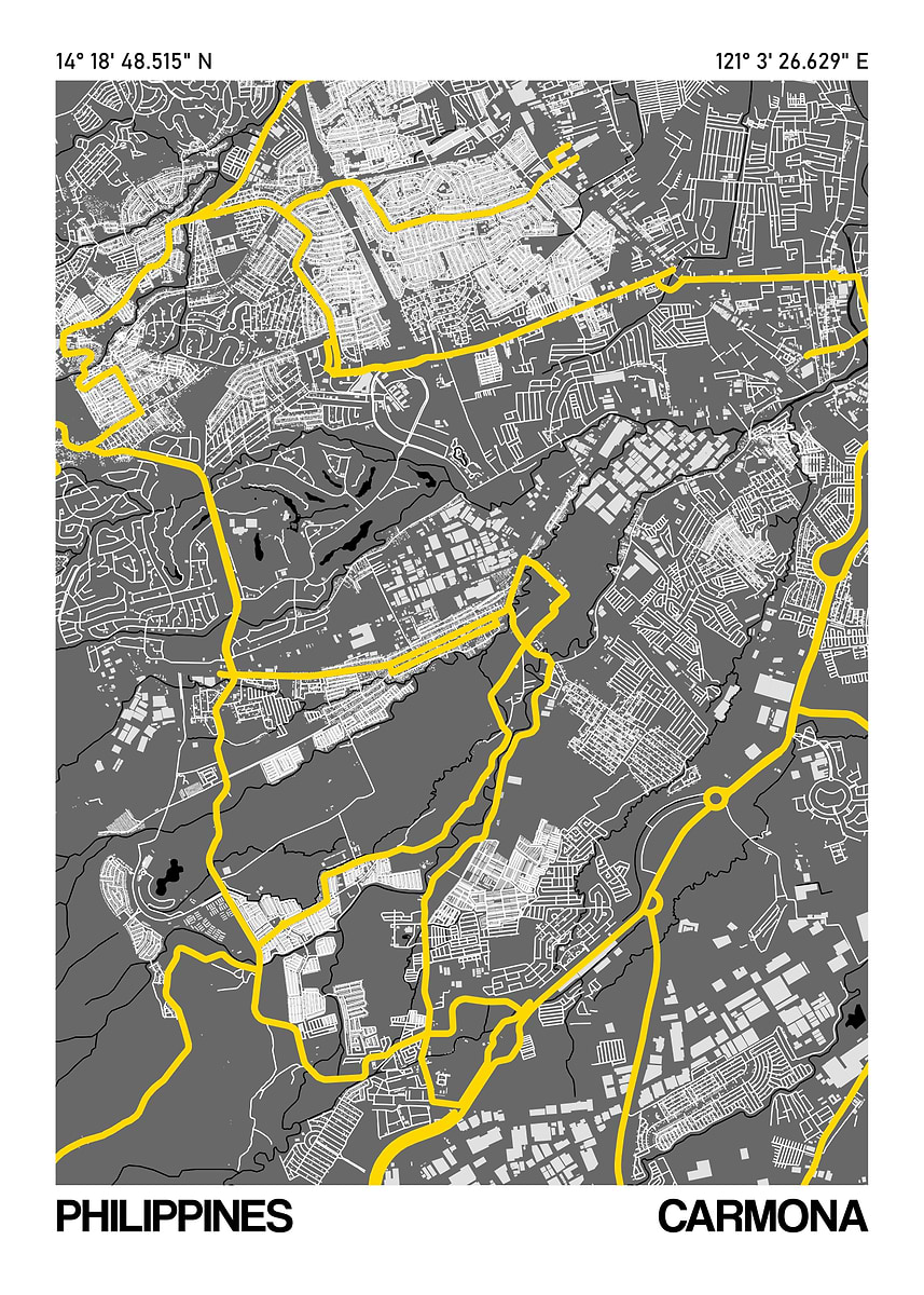 'Carmona City Street Map' Poster, picture, metal print, paint by Ahmad ...
