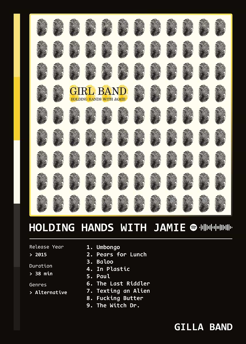 'Holding Hands with Jamie (2015) Album by Gilla Band' Poster, picture ...