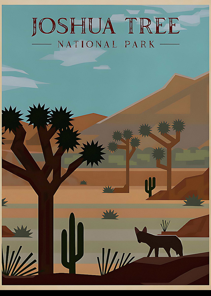 'Joshua Tree National Park Poster' Poster, picture, metal print, paint ...