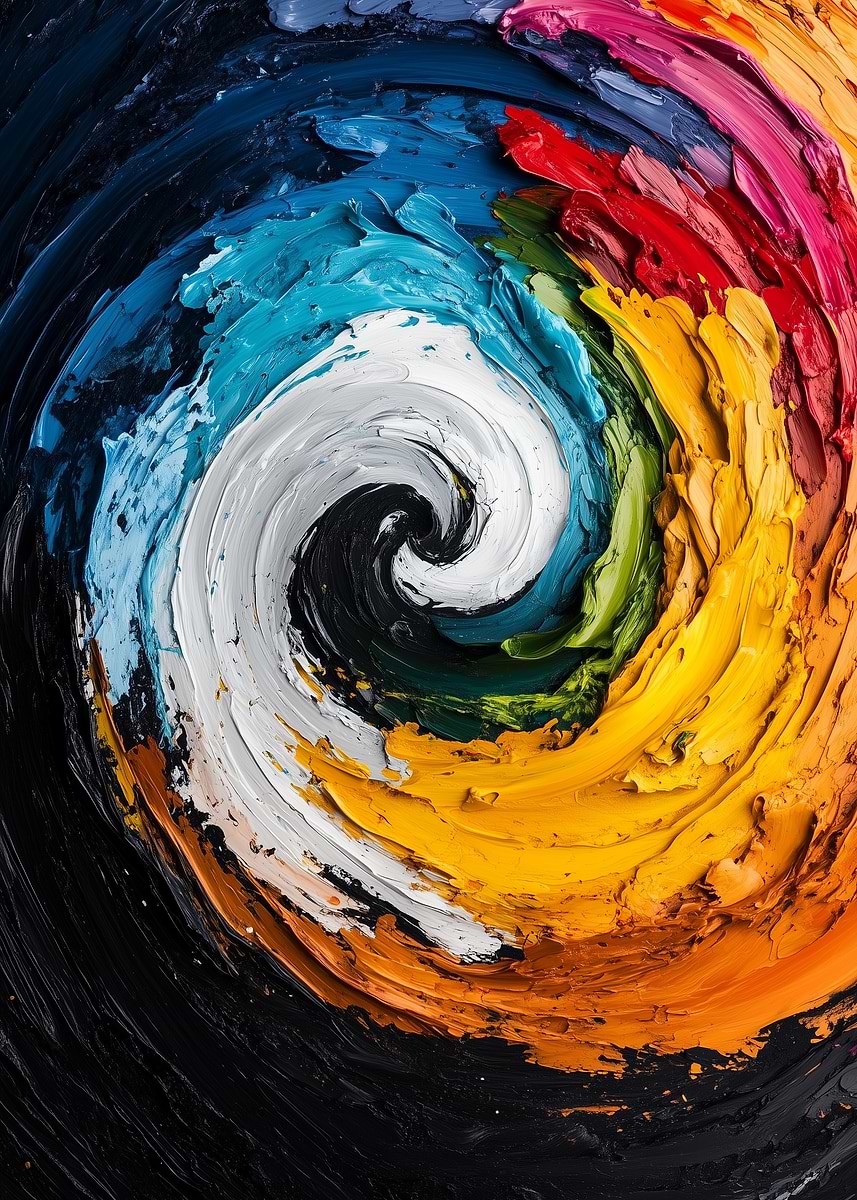 'Abstract Oil Painting Swirl' Poster, picture, metal print, paint by ...