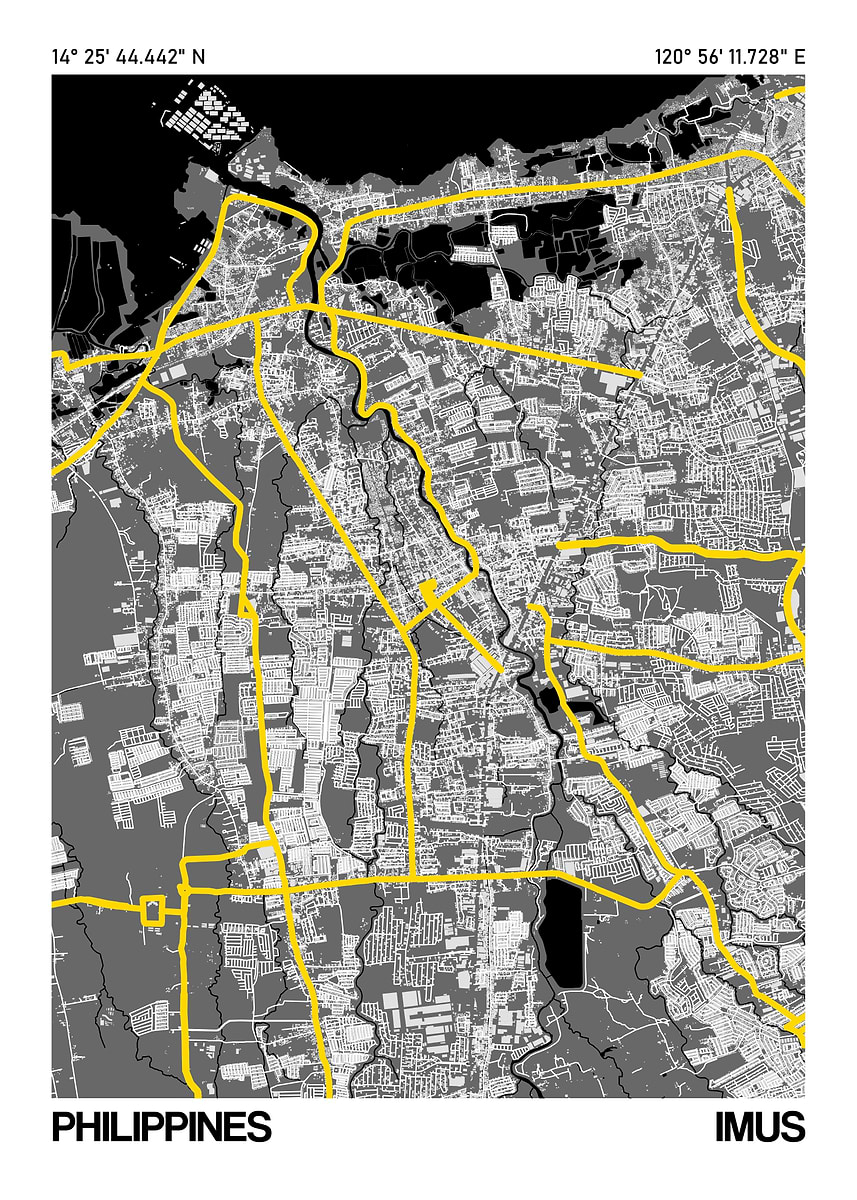 'Imus City Street Map' Poster, picture, metal print, paint by Ahmad ...