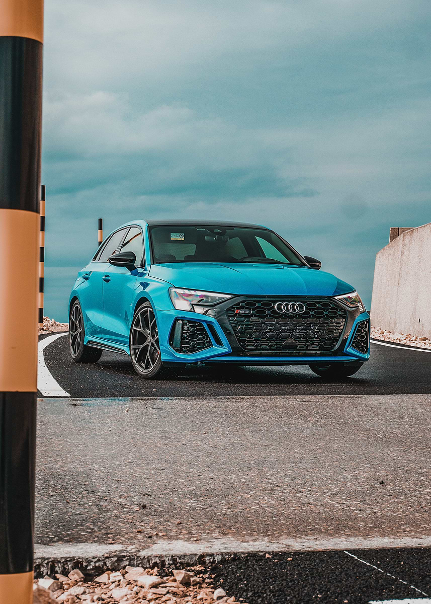 'Blue Audi RS3' Poster, picture, metal print, paint by Photobombcars ...