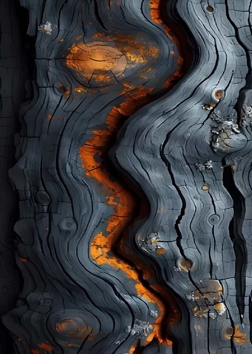 'Burnt Wood Texture' Poster, picture, metal print, paint by uhah | Displate
