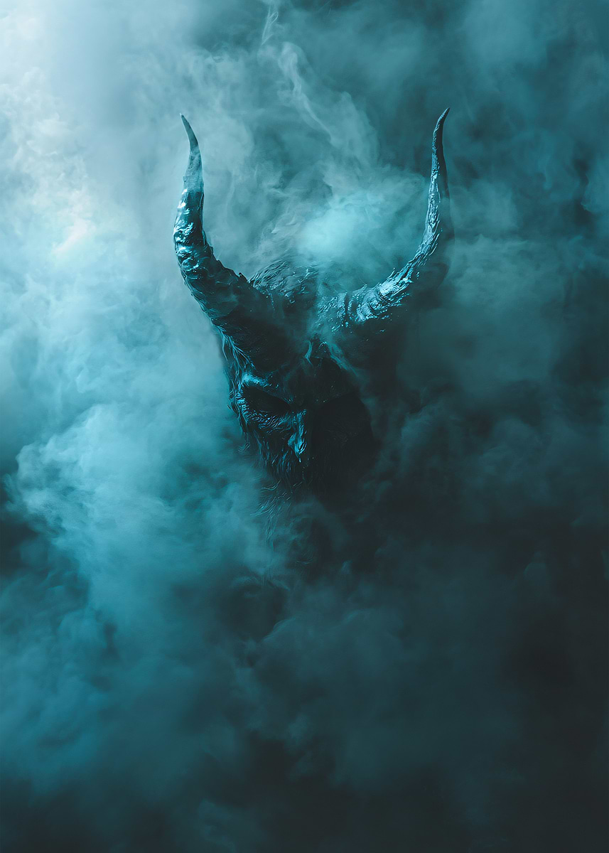 'Demon in Smoke' Poster, picture, metal print, paint by Leoni | Displate