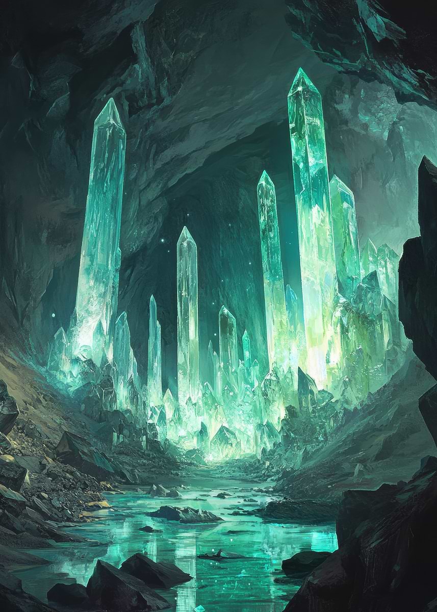 'Crystal Cave' Poster, picture, metal print, paint by XVKE | Displate
