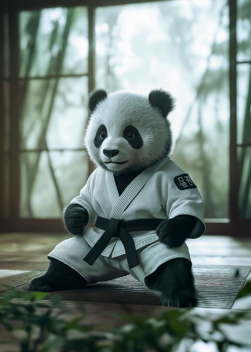 'Jiu Jitsu Panda' Poster, picture, metal print, paint by InterGalatica ...