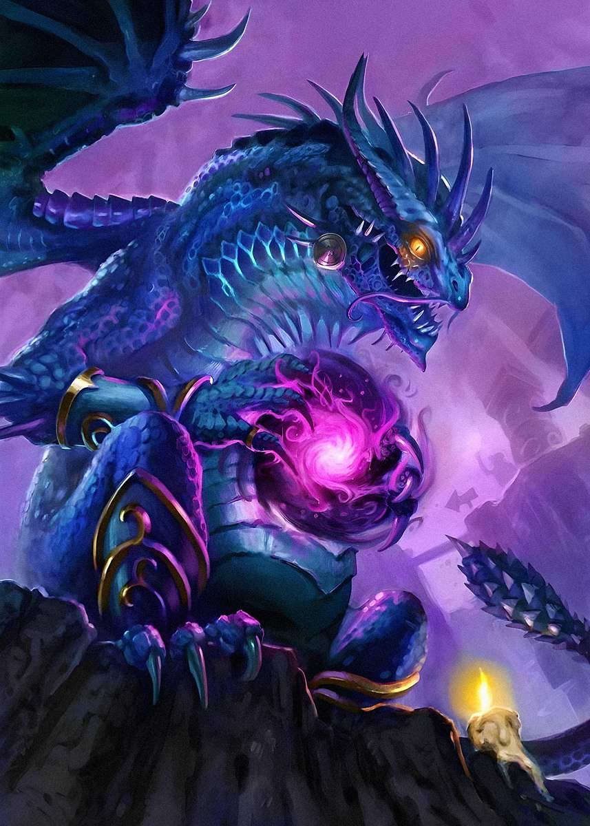 'Blue Dragon with Orb' Poster, picture, metal print, paint by Artwork ...
