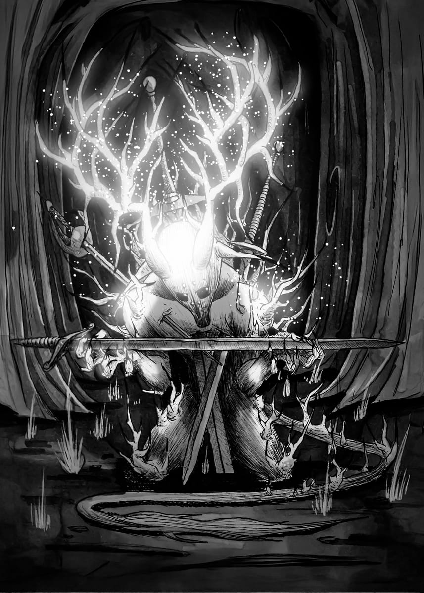 'Antlered Forest Grace' Poster, picture, metal print, paint by Albe ...