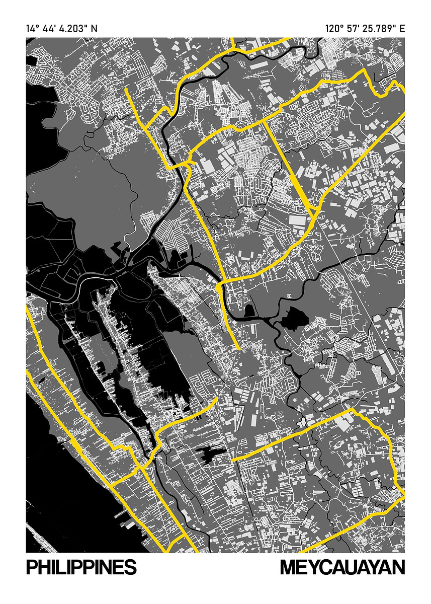 'Meycauayan City Street Map' Poster, picture, metal print, paint by Ahmad Adifin | Displate