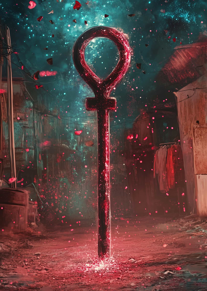 'The Eternal Key: Red Ankh of the Forgotten Realm, Egyptian symbol ...
